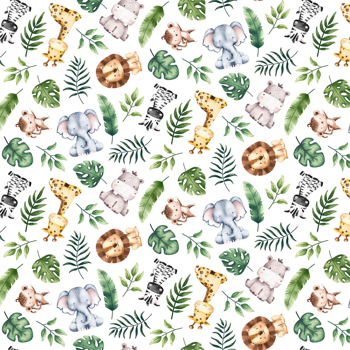 Wee Safari : Tossed Animals on White 25643-10| The Bobbin Robin Shop