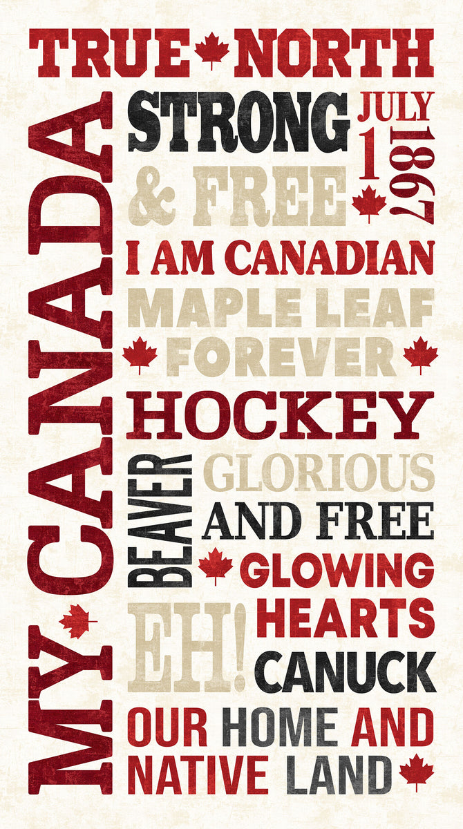 Canadian Classics : Canada Word Panel 24"| The Bobbin Robin Shop