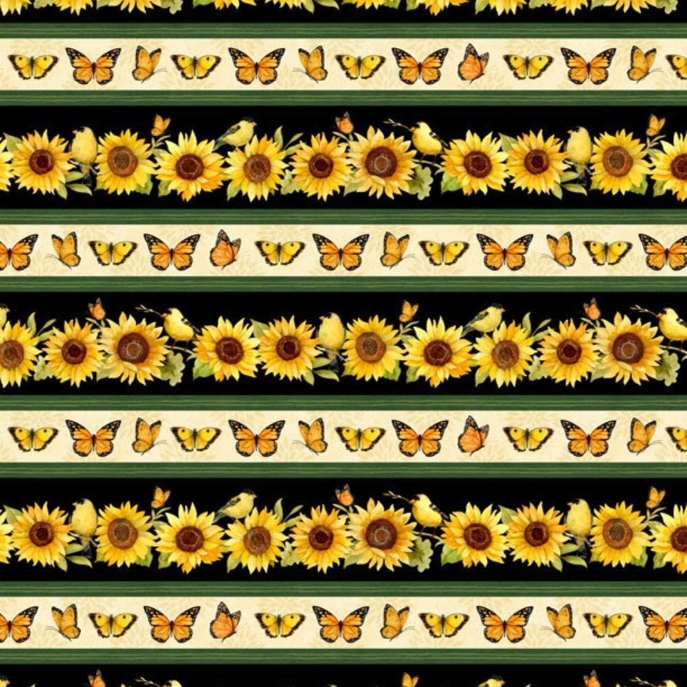 Sunflower Splendor : Stripe| The Bobbin Robin Shop