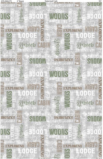 Timberland Trails : Words Lt Grey| The Bobbin Robin Shop