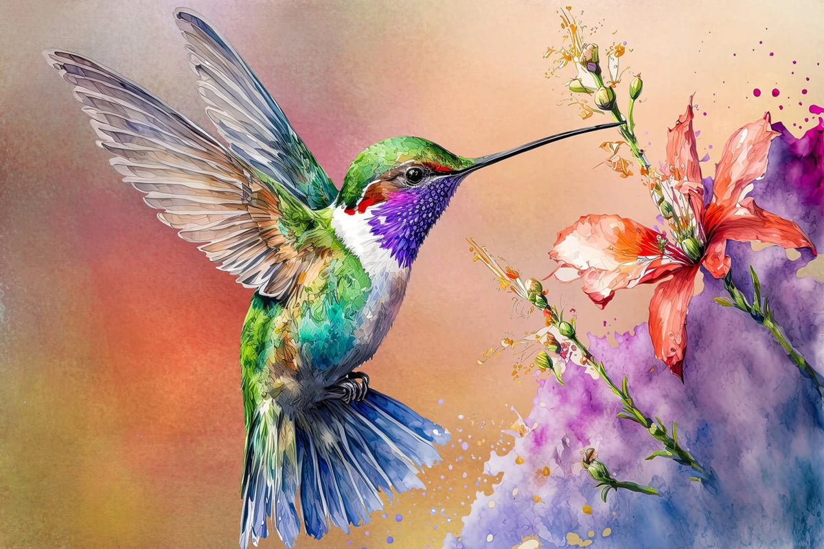 Hummingbird Panel : 16x24| The Bobbin Robin Shop