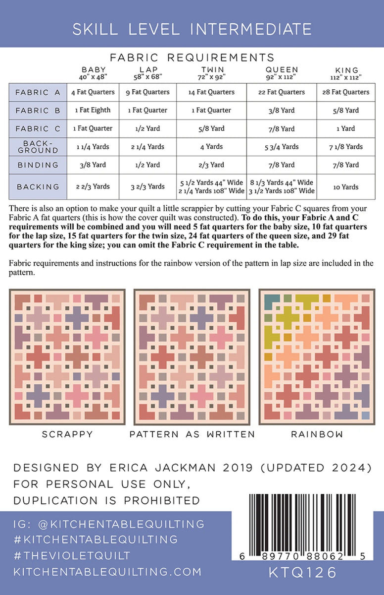 The Violet Quilt Pattern| The Bobbin Robin Shop